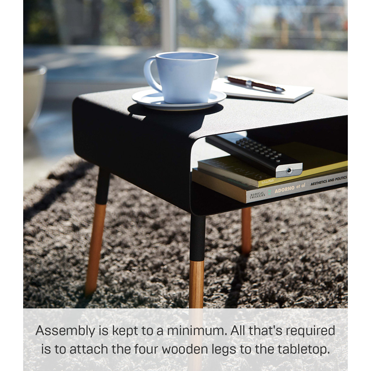 Yamazaki Home Plain Yamazaki Home Side Table With Storage Shelf, Living ...